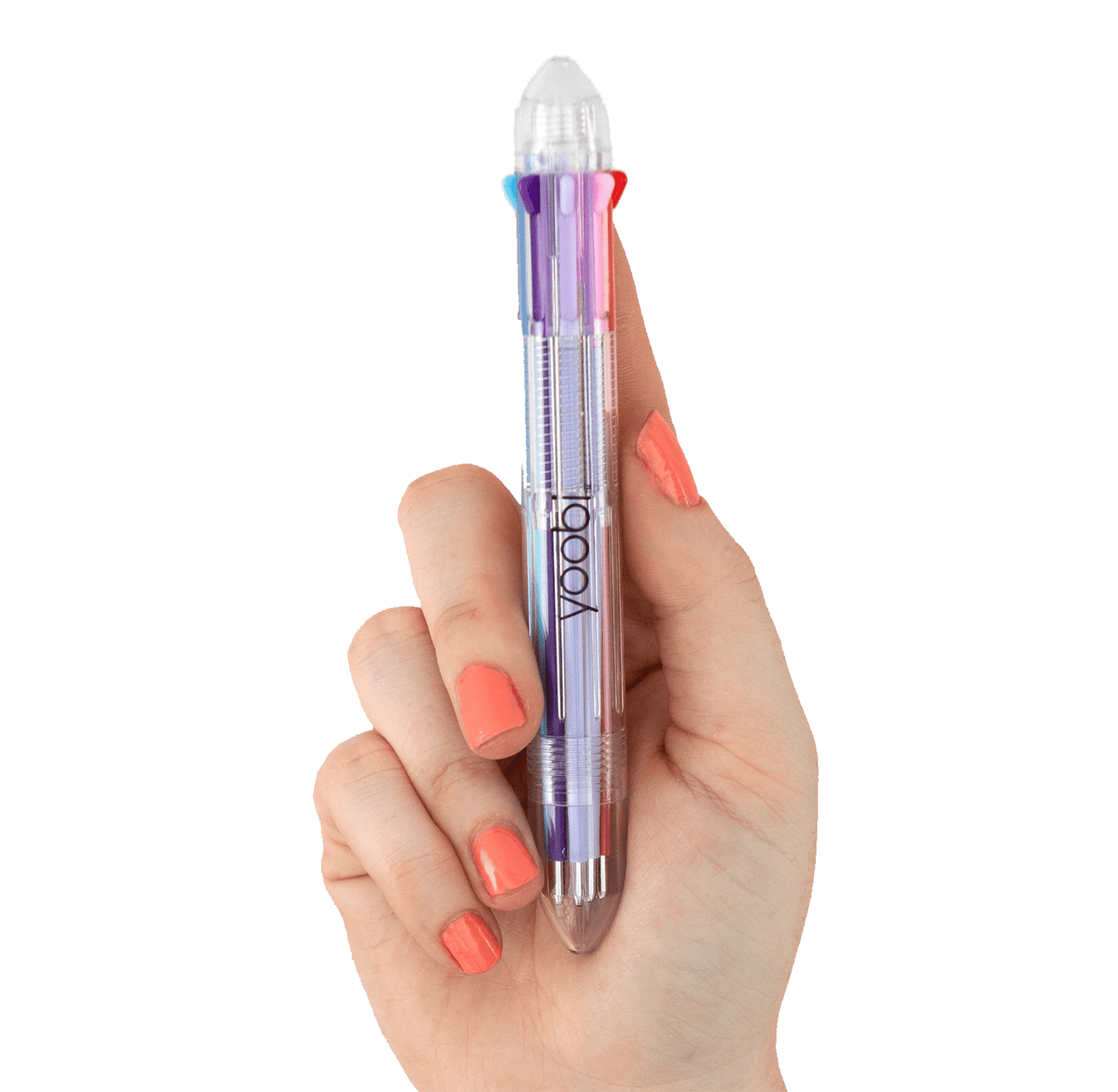8 Color Retractable Ballpoint Pen - Clear | Yoobi