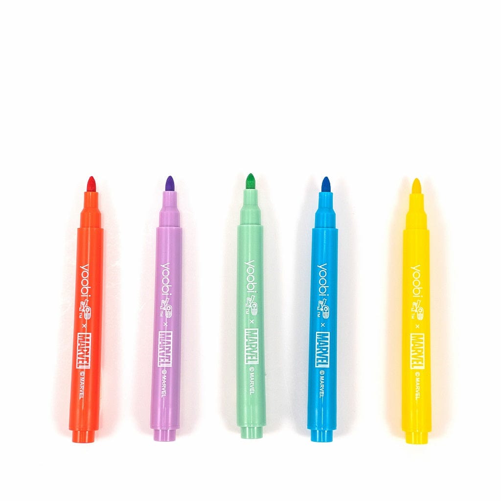 Spiderman Mini Markers with Charms, 2 Packs of 5 Markers – Yoobi