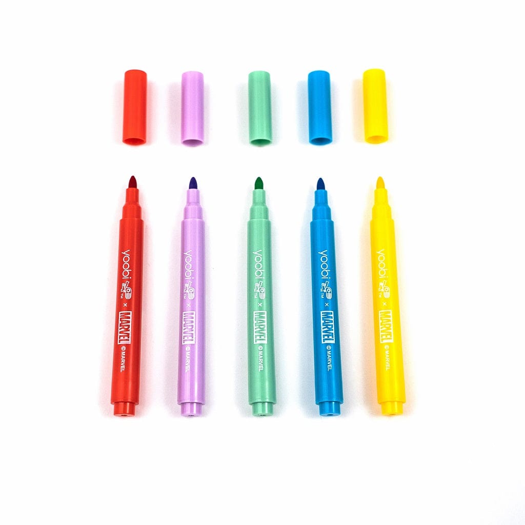 Spiderman Mini Markers with Charms, 2 Packs of 5 Markers – Yoobi