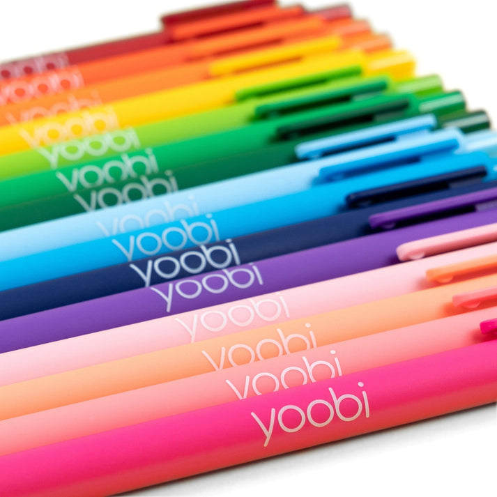 Yoobi Retractable Gel Pens, 18 Pack