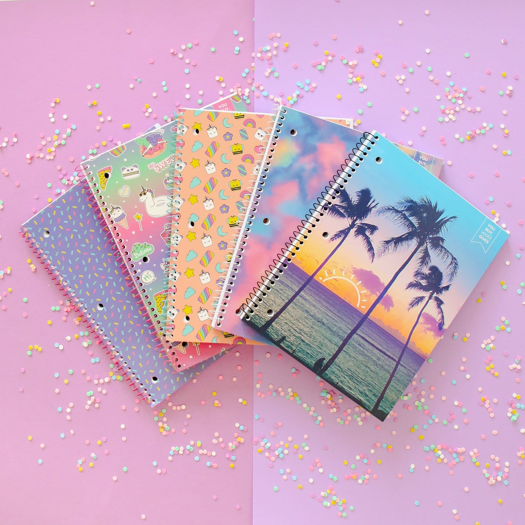 3 Pack Summer One Subject Spiral Notebooks, College-ruled – Yoobi