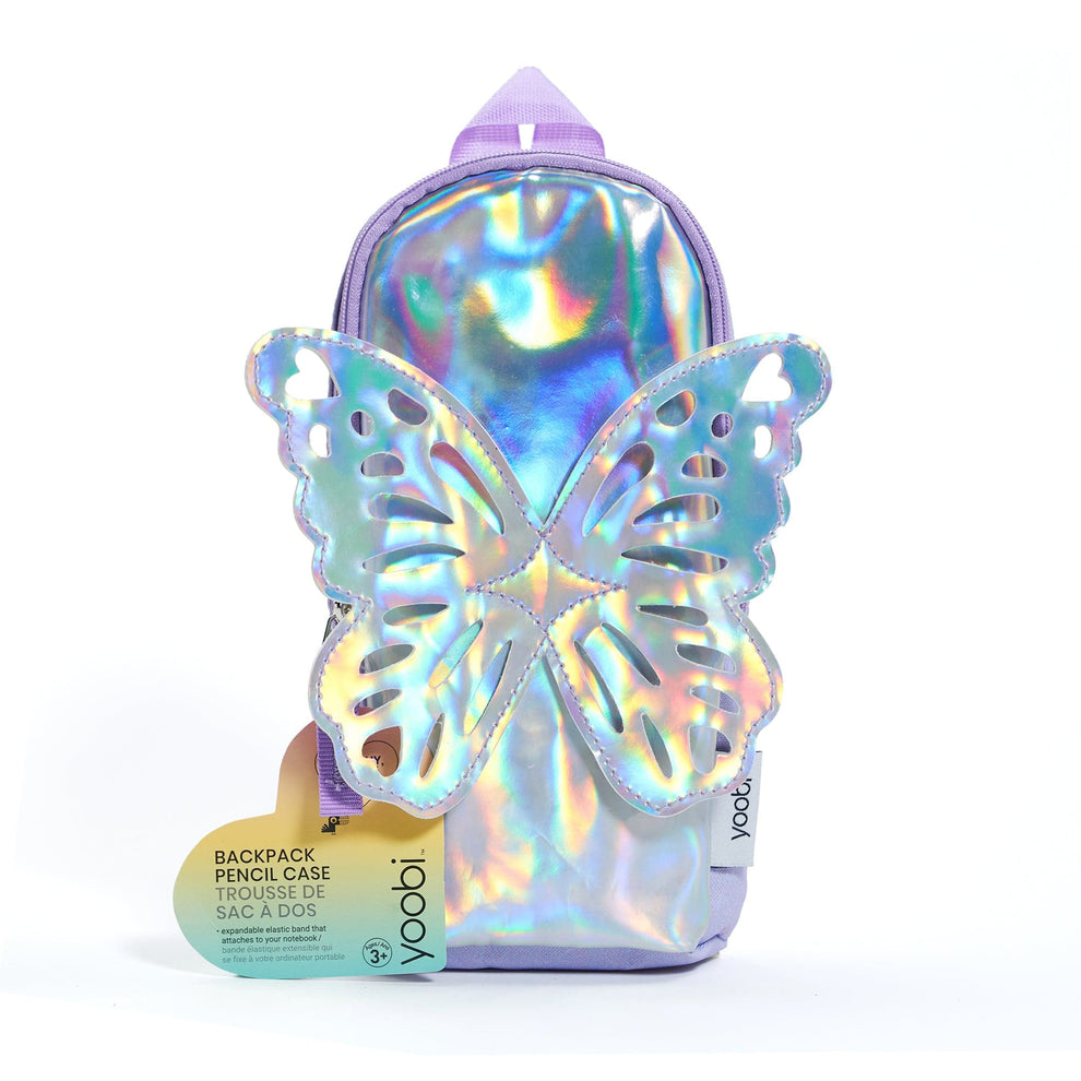 Yoobi Backpack Pencil Case - Holographic Butterfly