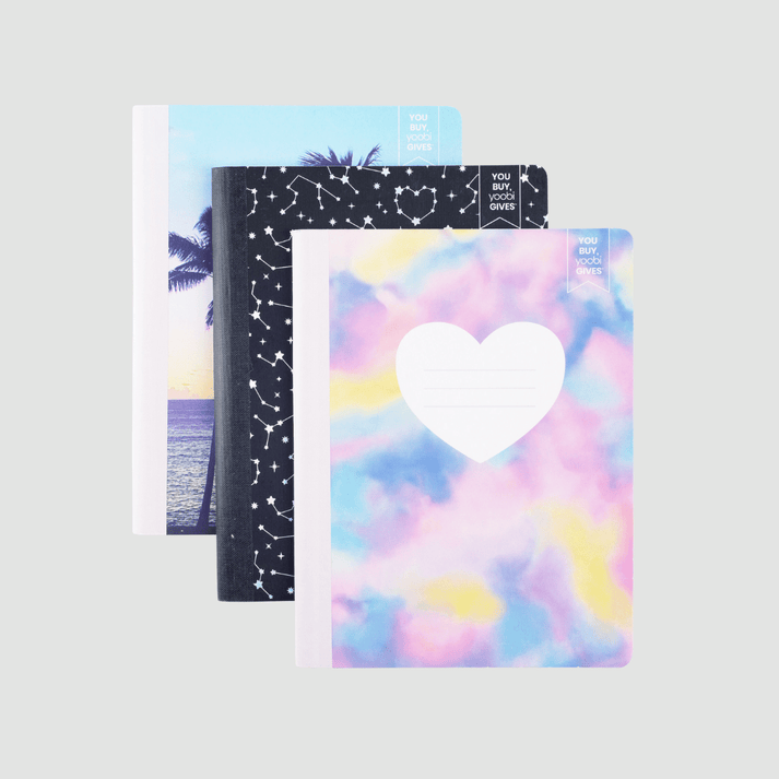 Pastel Set of 3 Composition Books, College-ruled – Yoobi