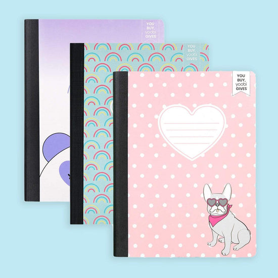 3-Pack Frenchie Polka Dot Compostion Books – Yoobi